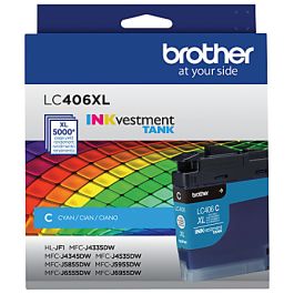 Genuine Brother LC406XLC Cyan High Yield Ink Cartridge by Brother ...