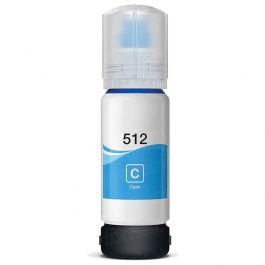 Compatible Epson EcoTank 512 (T512220-S) Cyan Dye Ink Bottle by Premium ...